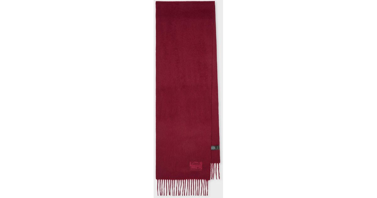 Paul Smith Cashmere Logo Scarf in Red for Men | Lyst UK