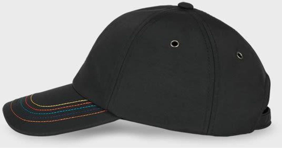 Paul Smith 'Artist Stitch' Baseball Cap in Black for Men | Lyst