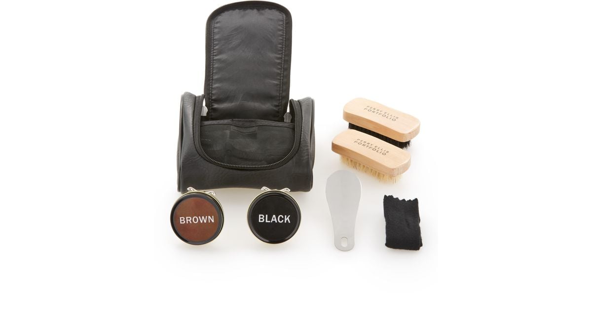 Perry Ellis 7 Piece Shoe Shine Kit in Black for Men | Lyst