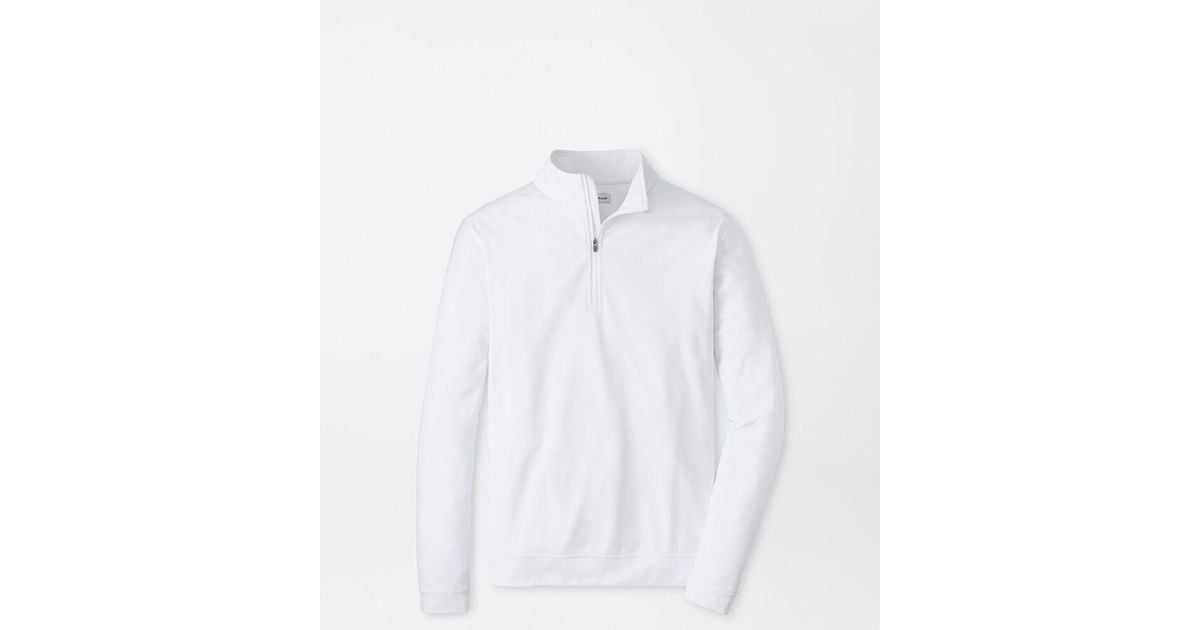 Peter Millar Perth Cross-Hatch Performance Quarter-Zip in White for Men ...