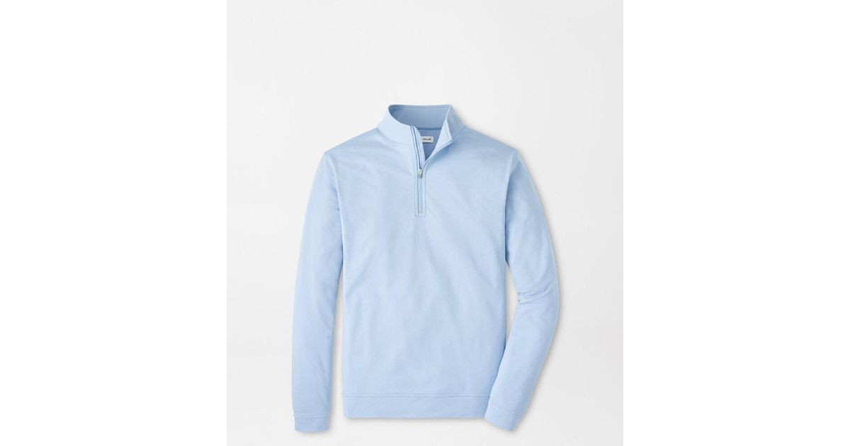 Peter Millar Perth Cross-Hatch Performance Quarter-Zip in Blue for Men ...