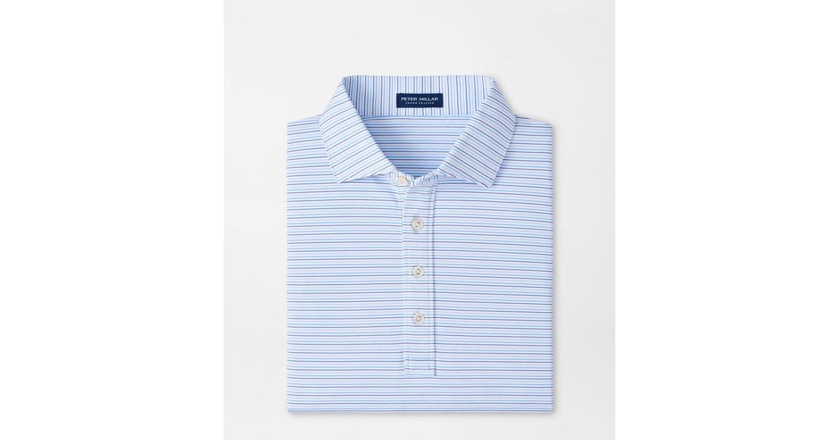 Peter Millar Triad Performance Jersey Polo in Blue for Men | Lyst UK