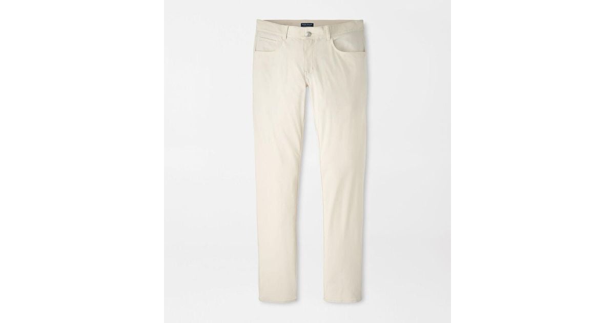 Peter Millar Bingham Performance Five-Pocket Trouser in Natural for Men ...