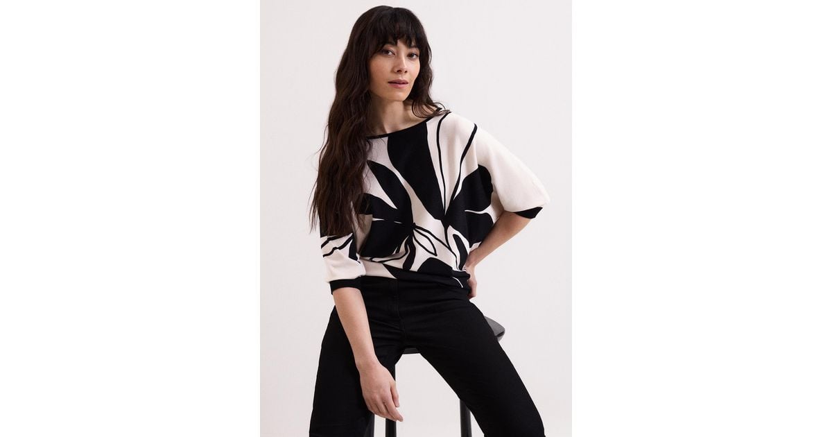 Phase Eight Faith Floral Jumper in White | Lyst UK