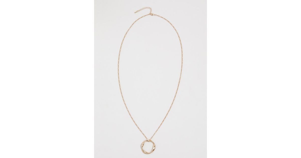Phase Eight Long Circle Pendant in White | Lyst UK