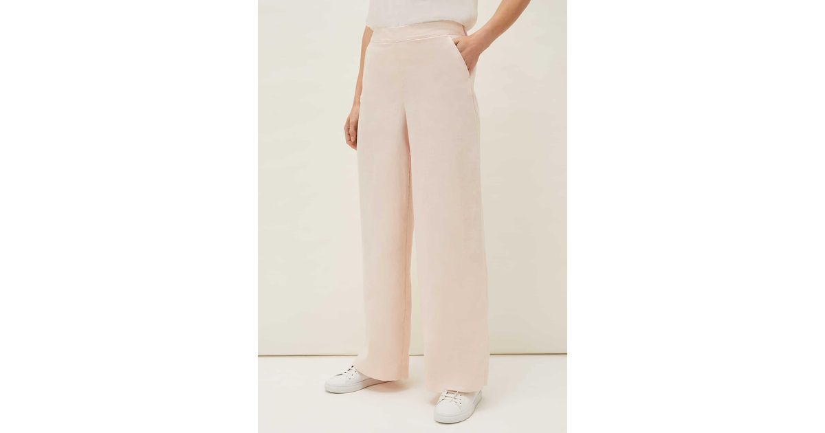 Phase Eight Keller Linen Wide Leg Suit Trouser in Pink | Lyst UK