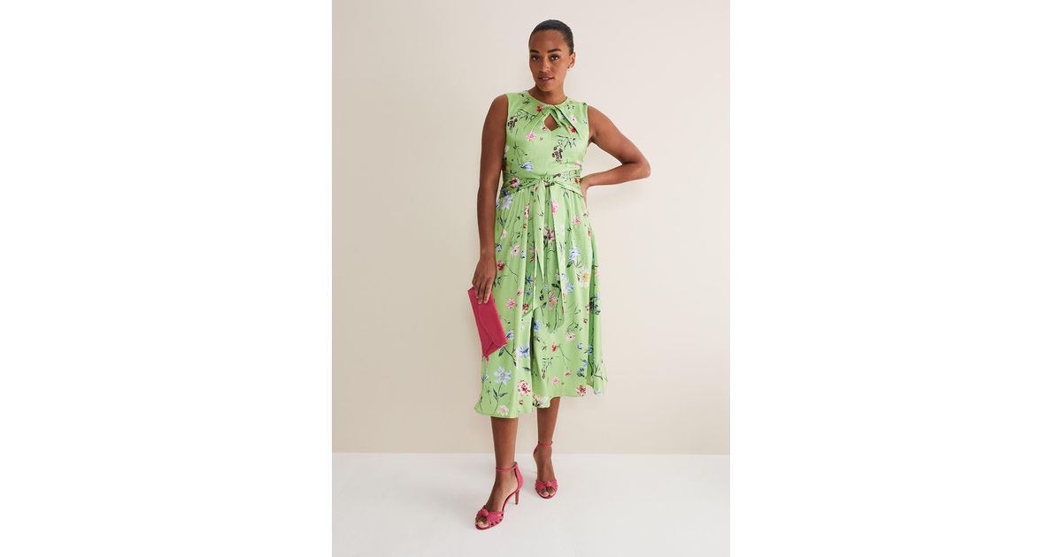 Phase Eight Corrin Floral Midi Dress in Green | Lyst UK