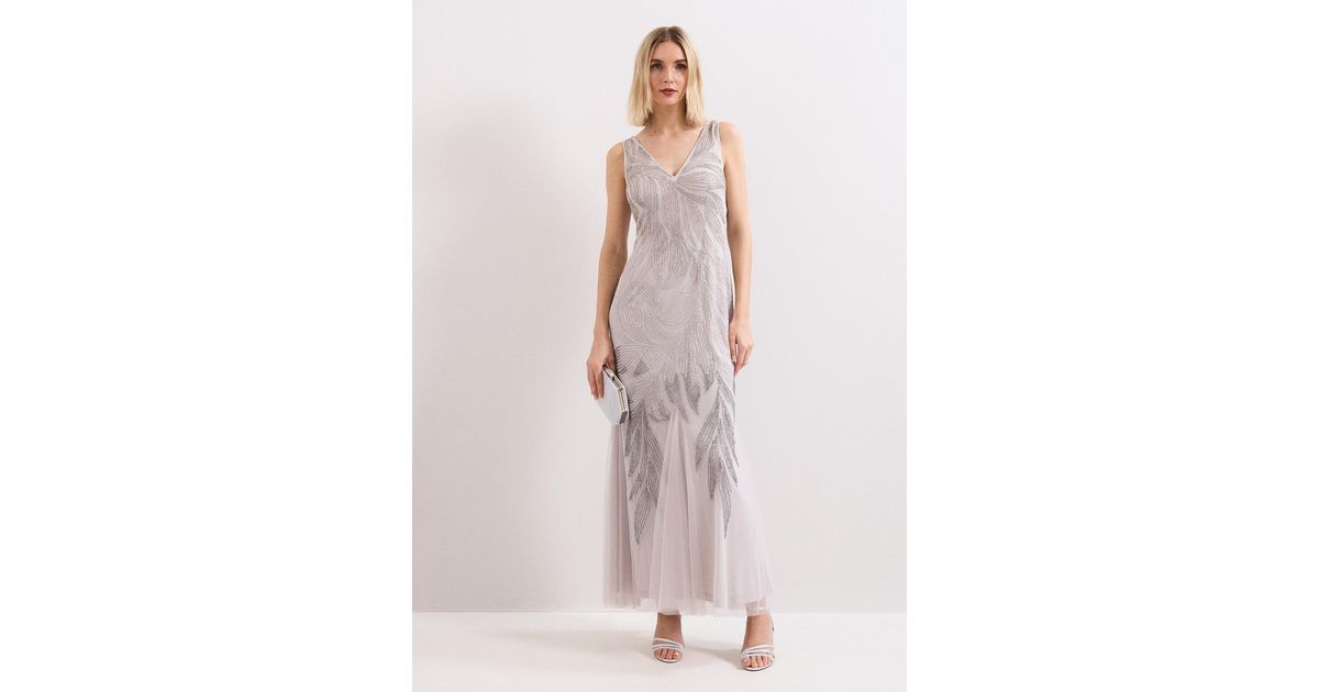 Phase Eight Reina Beaded Maxi Dress in Pink | Lyst UK