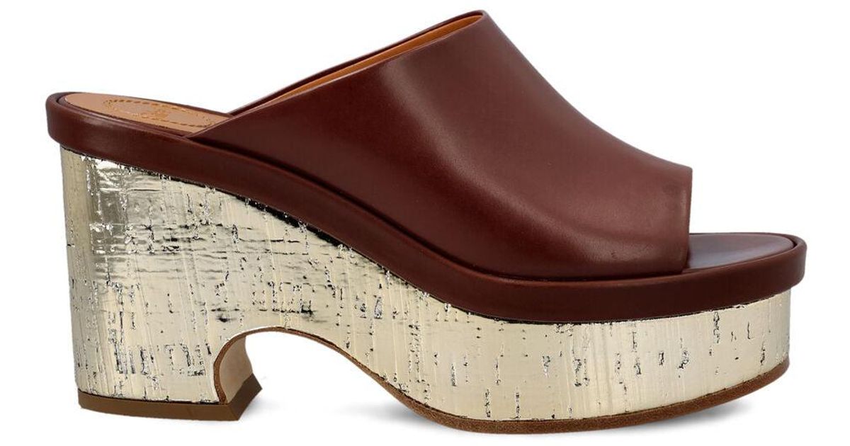 Chloé Chloe Sabot With Chloé Oli Platform In Leather in Brown | Lyst