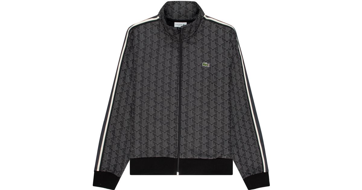 Lacoste Monogram Track Top Black for Men | Lyst UK