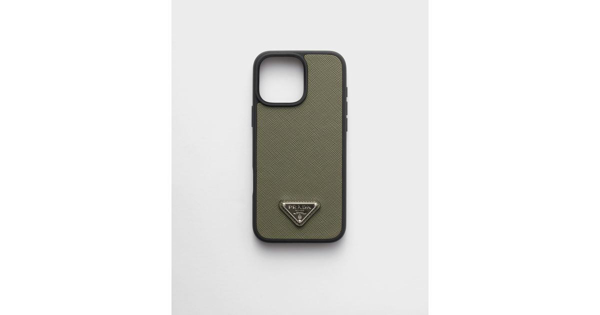 Prada Saffiano Leather Case For Iphone 16 Pro Max in Green for Men | Lyst