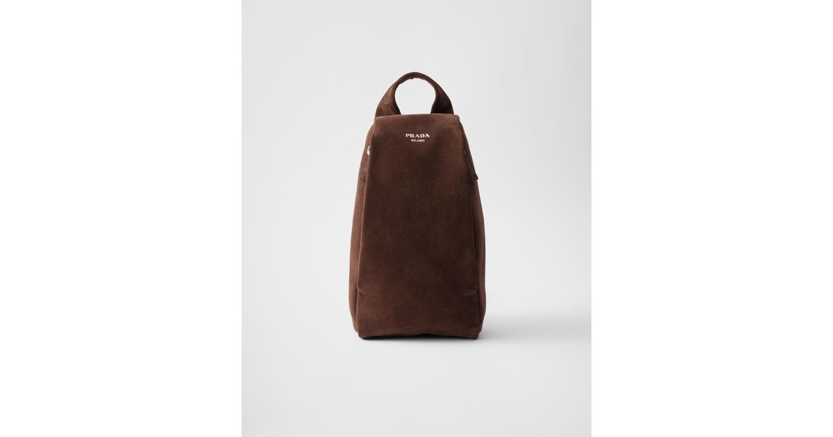 Prada Suede Backpack in Brown for Men | Lyst