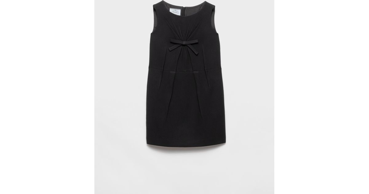 Prada Natté Fabric Mini-Dress in Black | Lyst UK