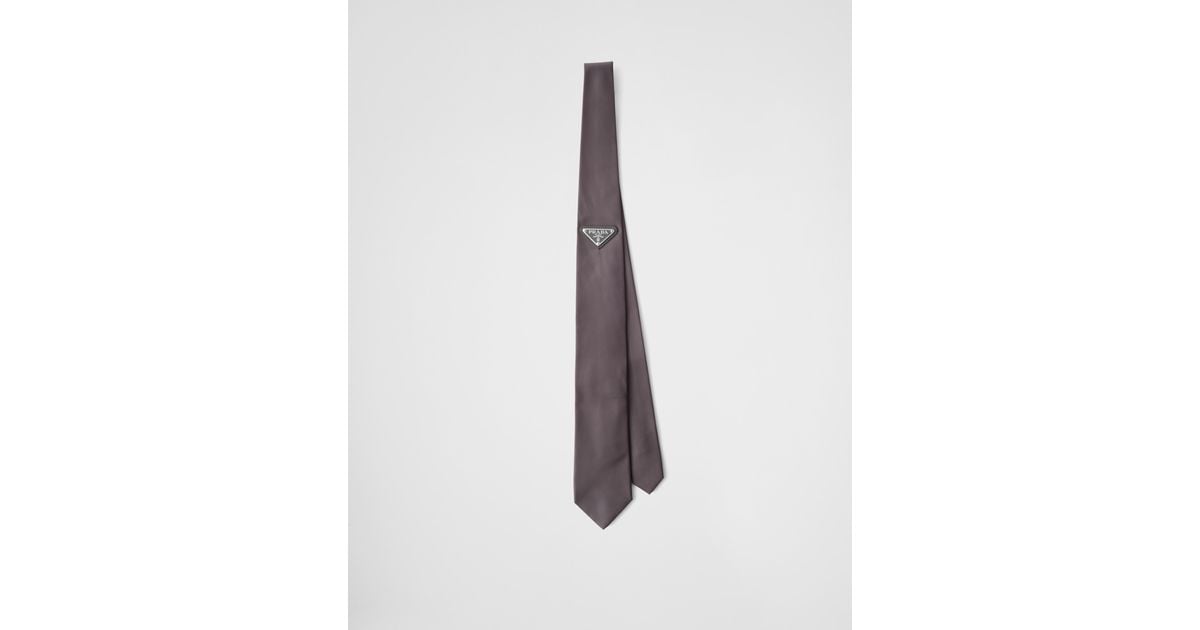 Prada Re-Nylon Gabardine Tie in Gray for Men | Lyst