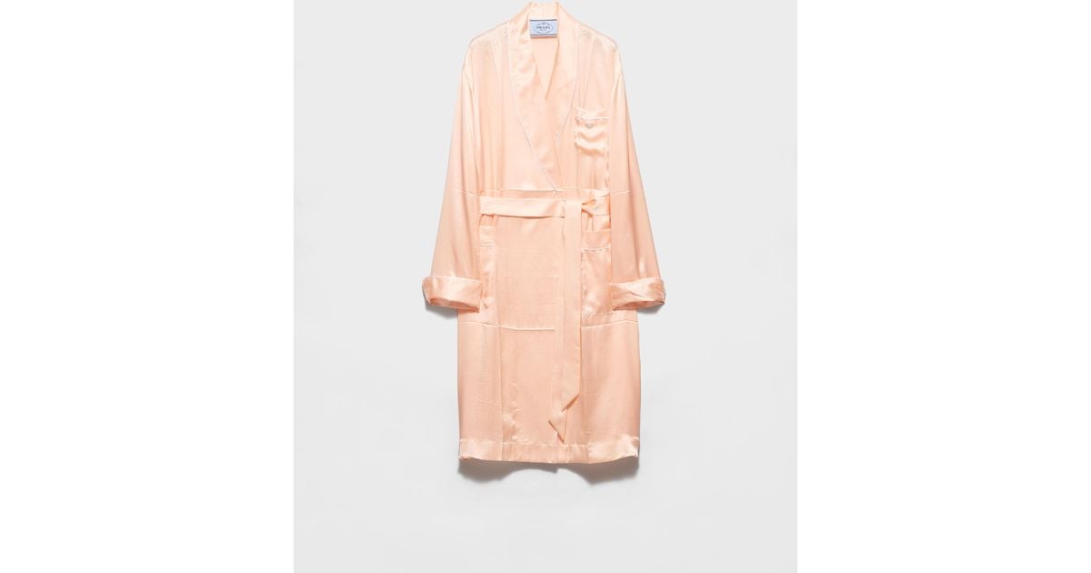 Prada Silk Robe in Pink | Lyst UK