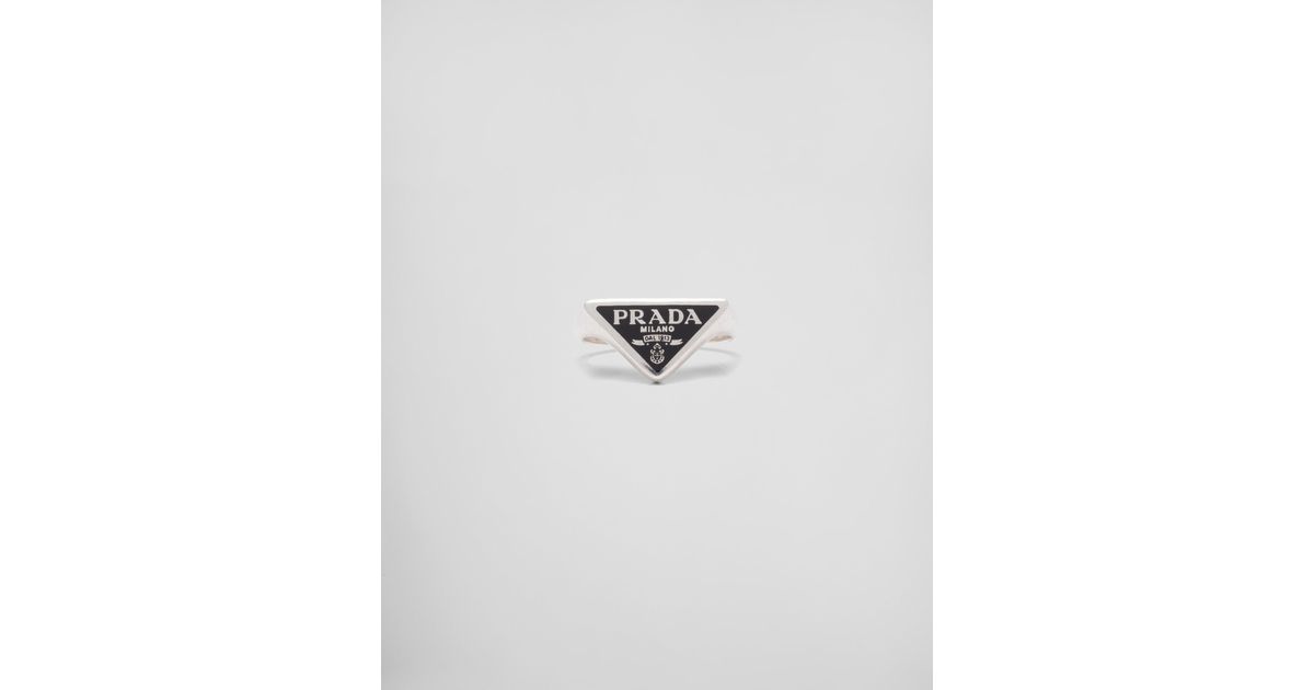 Prada Symbole Ring, Size 11 in White | Lyst UK