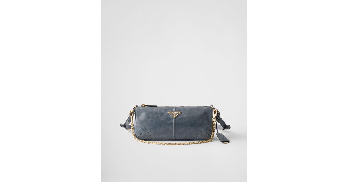 Prada Re-Edition 2002 Medium Leather Shoulder Bag in Blue | Lyst