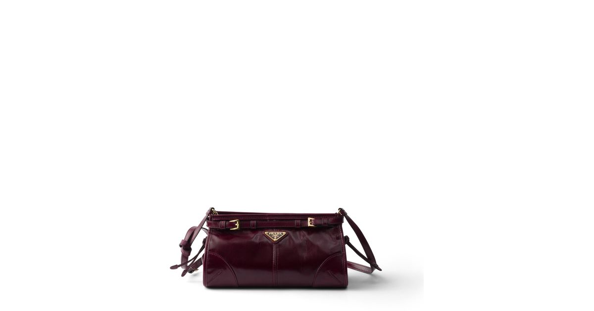 Prada Bonnie Small Leather Shoulder Bag in Purple | Lyst