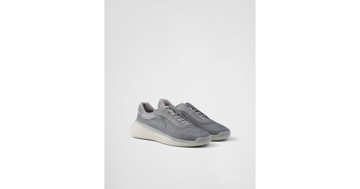 Prada America's Cup Sneakers in Gray for Men | Lyst