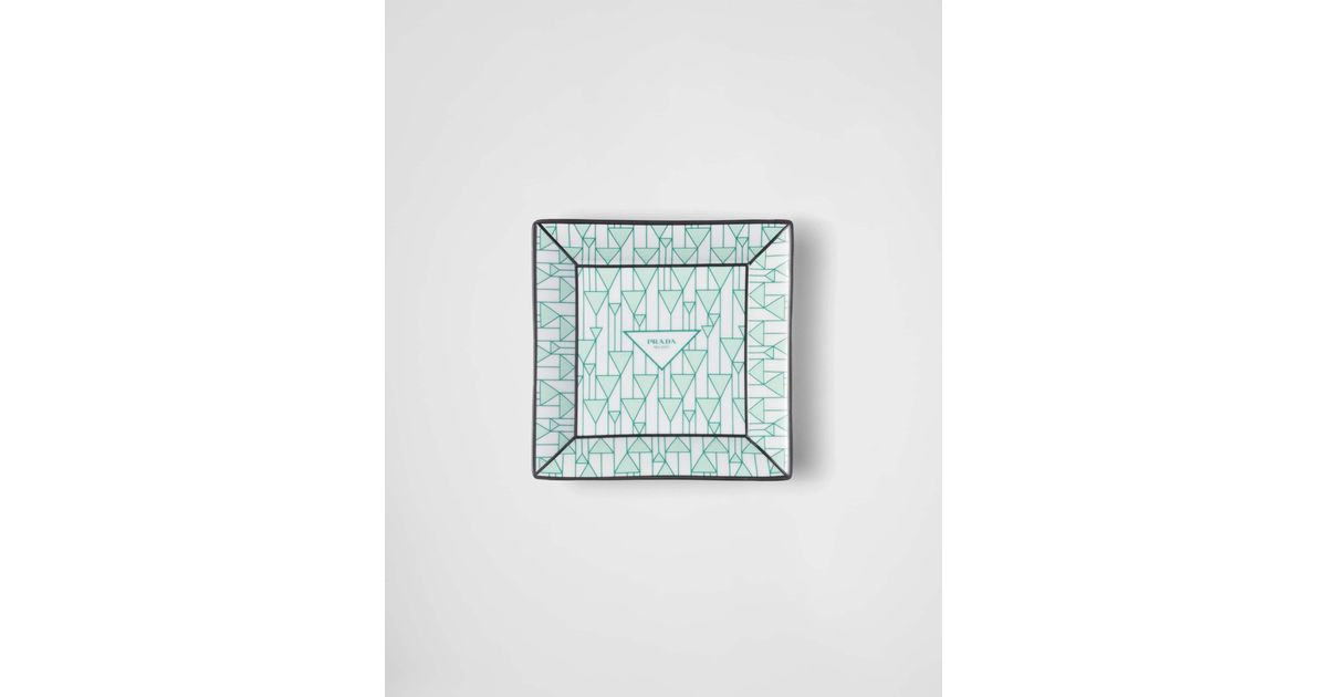 Prada Large Square Porcelain Catchall Tray in Blue | Lyst