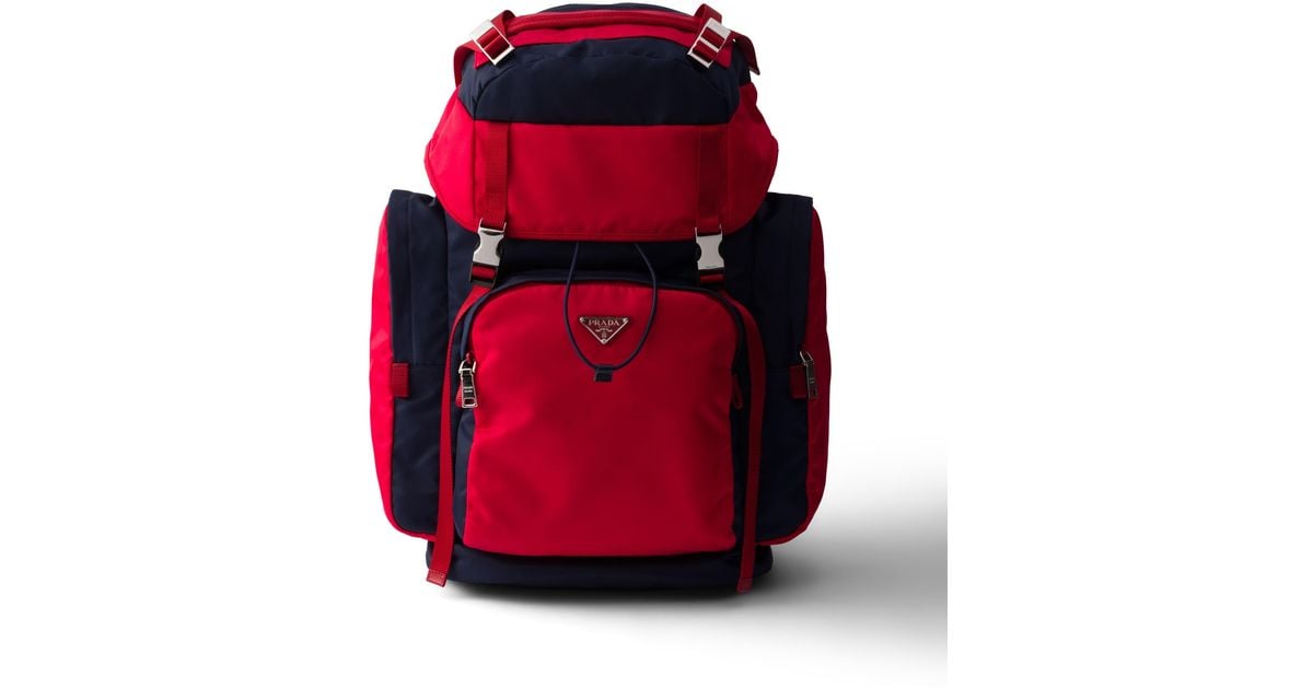 Prada Re-Nylon Backpack, Baltic in Red for Men | Lyst