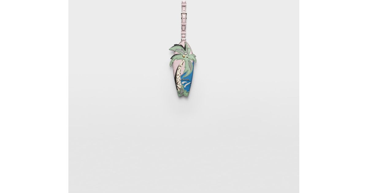 Prada Saffiano And Ayers Leather Name Tag in White for Men | Lyst