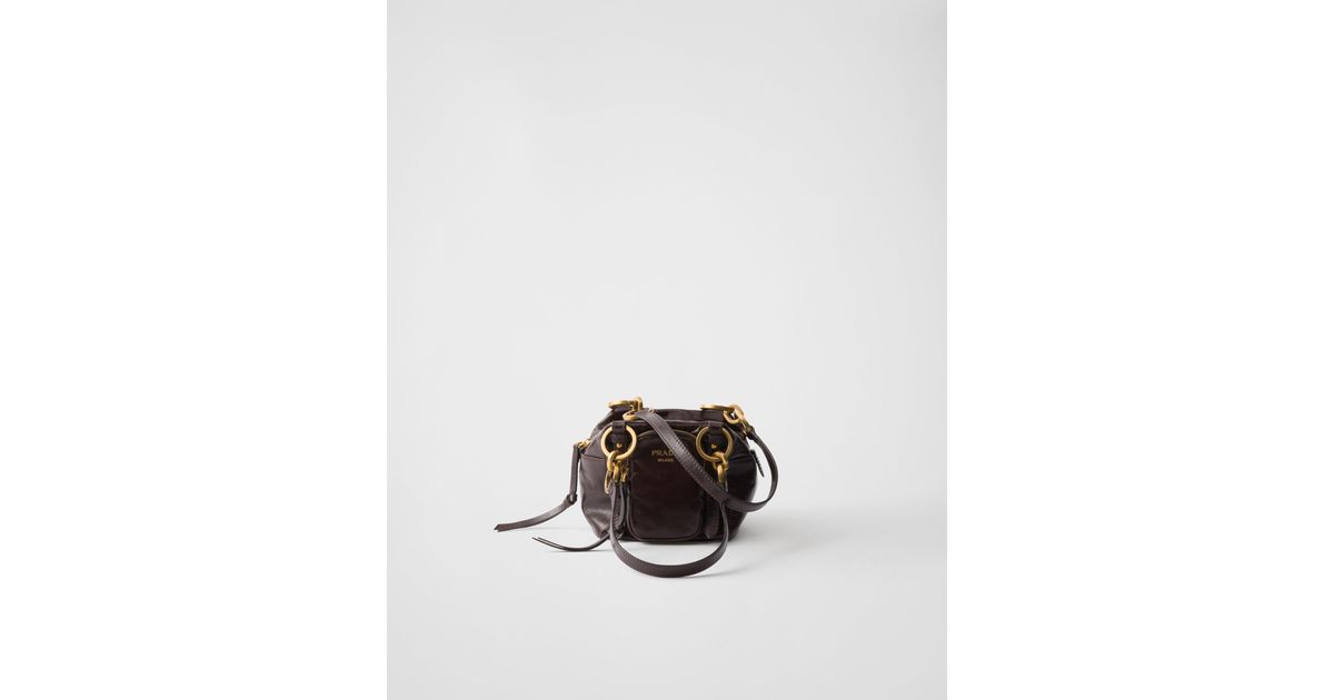 Prada Dangle Leather Top-Handle Mini-Bag in White | Lyst