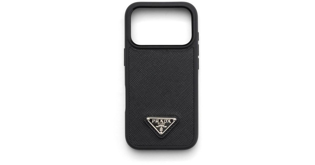 Prada Saffiano Leather Case For Iphone 17 Pro in Black for Men | Lyst