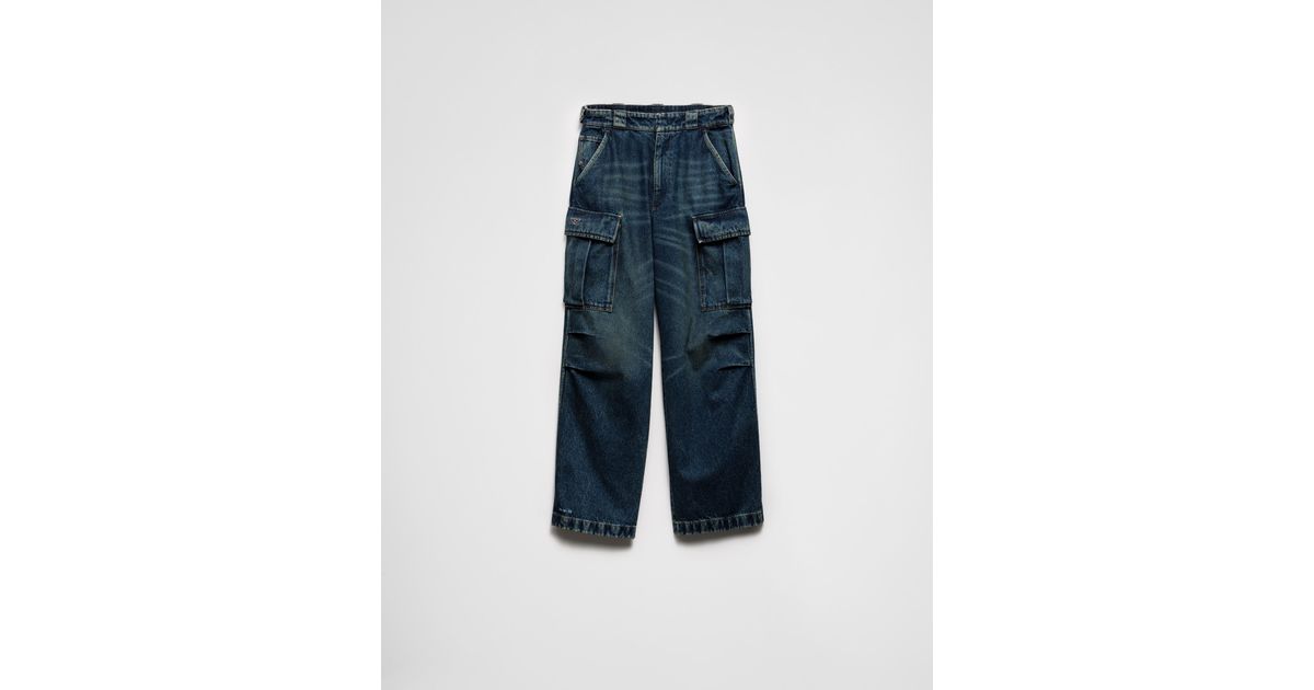 Prada Denim Cargo Jeans in Blue for Men | Lyst
