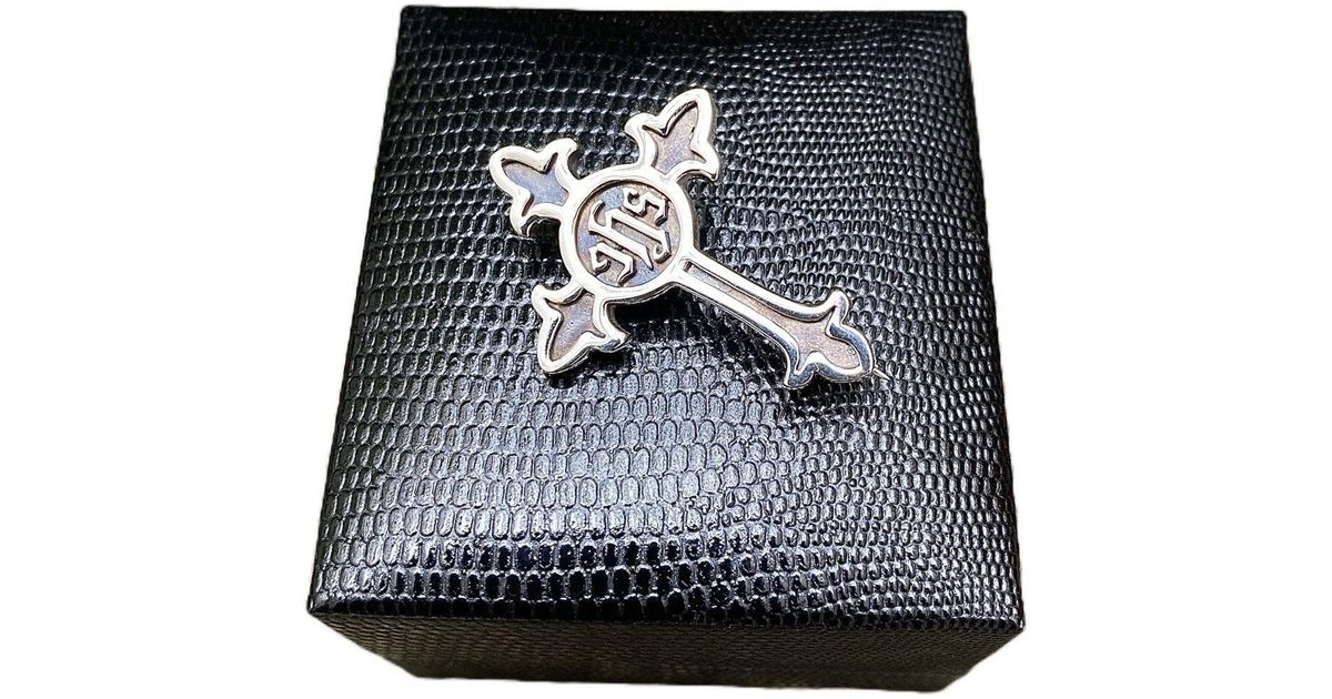 IHS Brooch 01-Cross Logo Brooch in Black for Men | Lyst