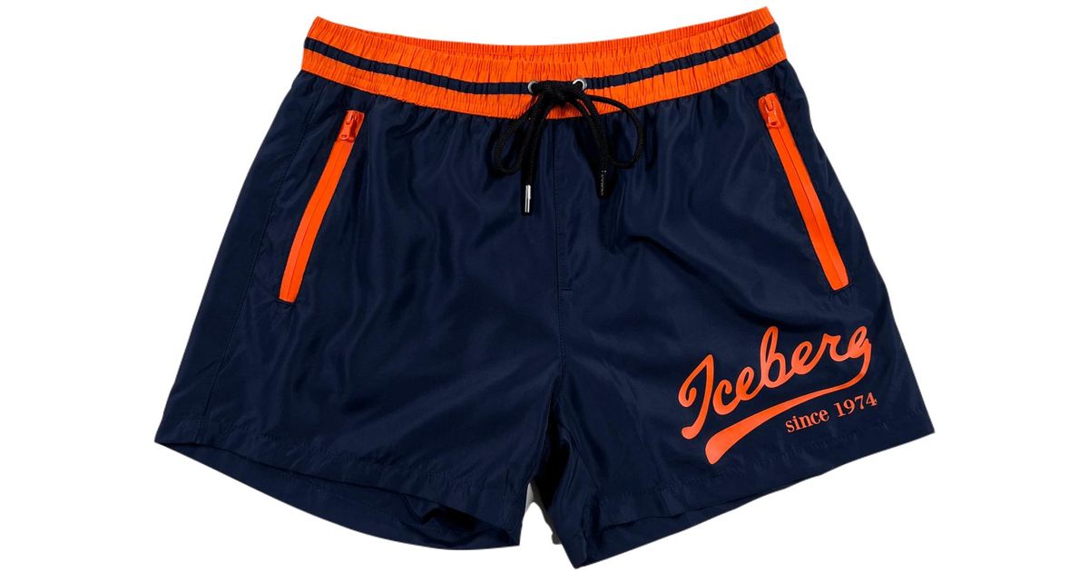 Iceberg Ice2Mbs03 Baseball Swim in Blue for Men | Lyst