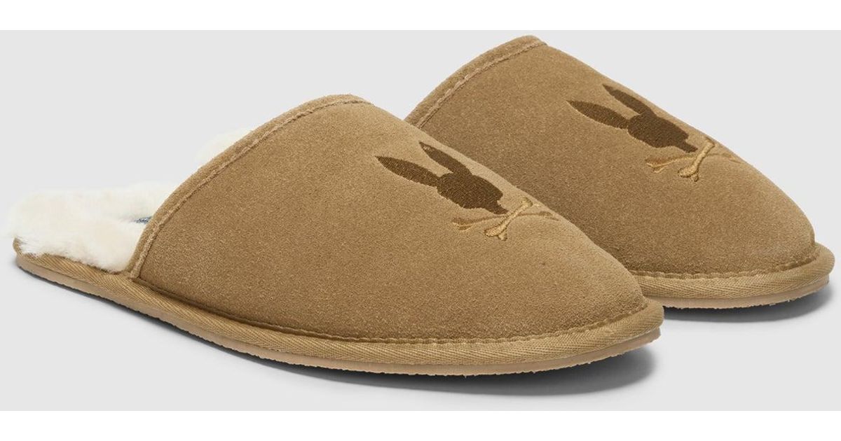 Psycho Bunny Suede Slippers for Men | Lyst