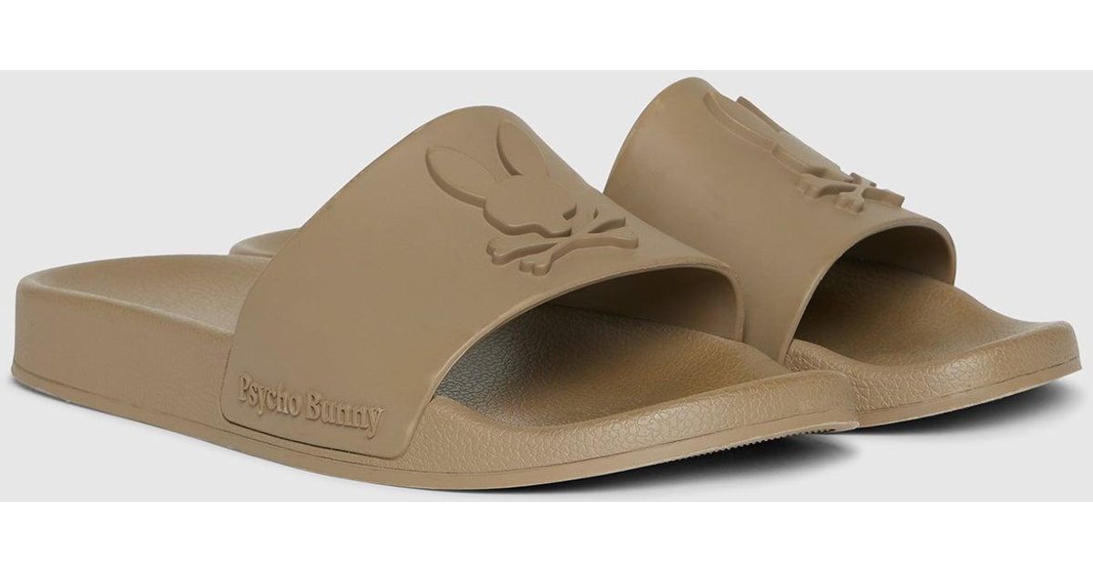 Psycho Bunny Logo Slides for Men | Lyst