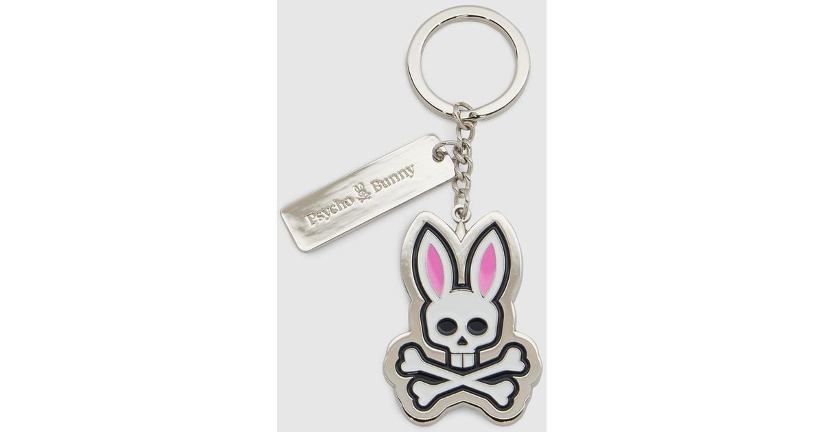 Psycho Bunny Classic Bunny Keychain in White for Men | Lyst