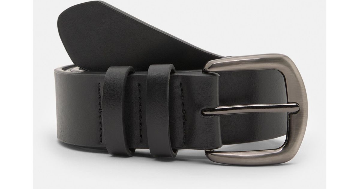 Pull&Bear Leather-Effect Belt With Double Loop in Black for Men | Lyst UK