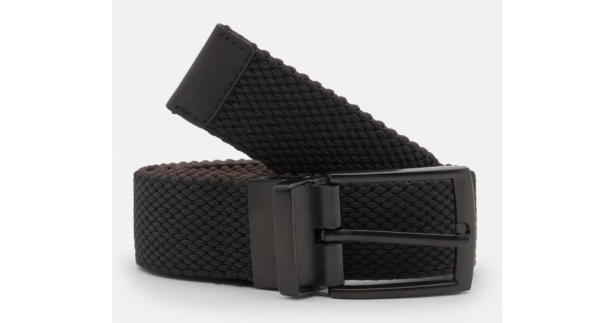 Pull&Bear Reversible Stretch Belt in Black for Men | Lyst UK