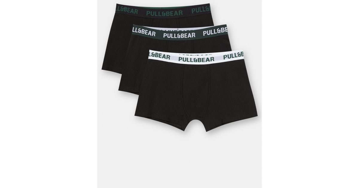 Pull&Bear 3-Pack Of Boxers in Black for Men | Lyst UK