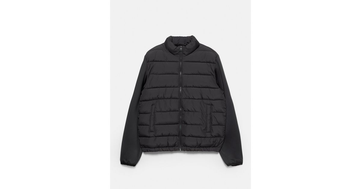 Pull&Bear Combined Puffer Jacket in Black for Men | Lyst UK