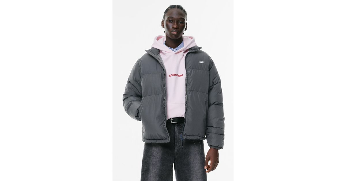 Pull&Bear Stwd Combined Puffer Jacket in Grey for Men | Lyst UK