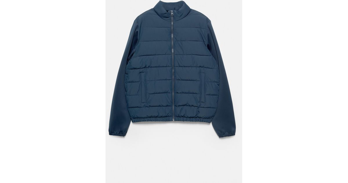 Pull&Bear Combined Puffer Jacket in Blue for Men | Lyst UK