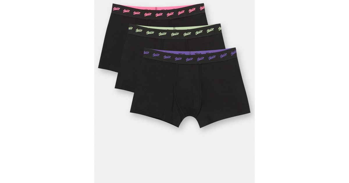 Pull&Bear Pack Of 3 Stwd Boxers With Neon Logo in Black for Men | Lyst UK