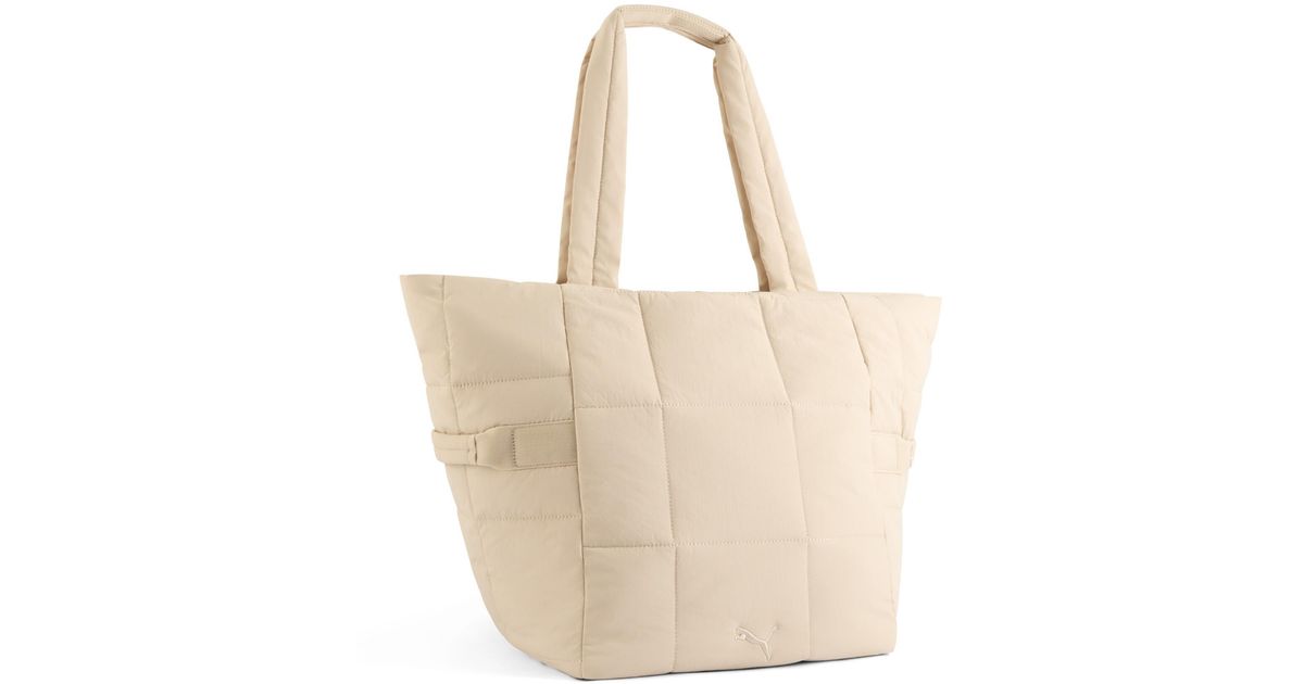 PUMA Lush Tote Bag with Laptop Sleeve in Natural | Lyst