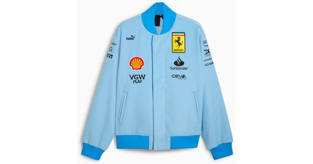 PUMA Scuderia Ferrari Team Miami Varsity Jacket in Blue for Men | Lyst UK