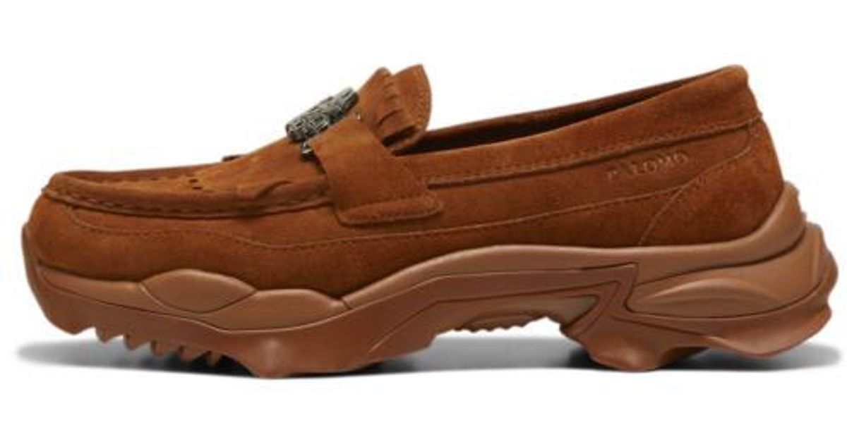PUMA X Palomo Nitefox Suede Loafer Shoes in Brown | Lyst