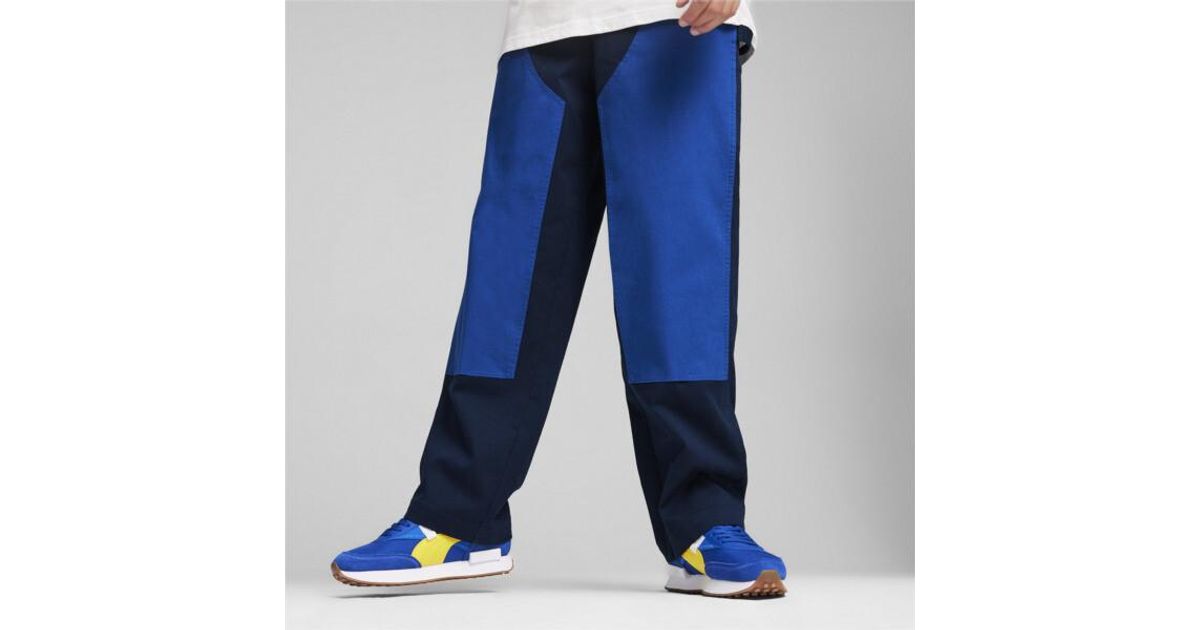 PUMA Downtown Double Knee Pants in Blue for Men | Lyst