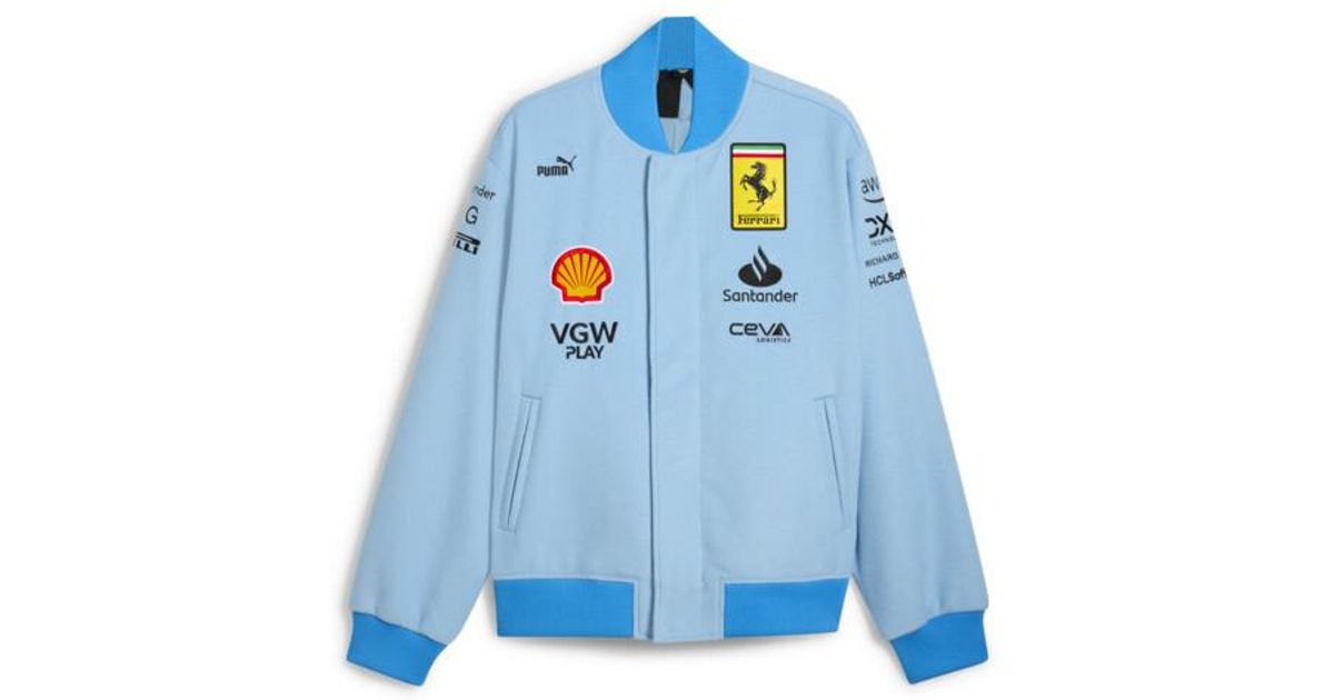 PUMA Scuderia Ferrari Team Miami Varsity Jacket in Blue for Men | Lyst