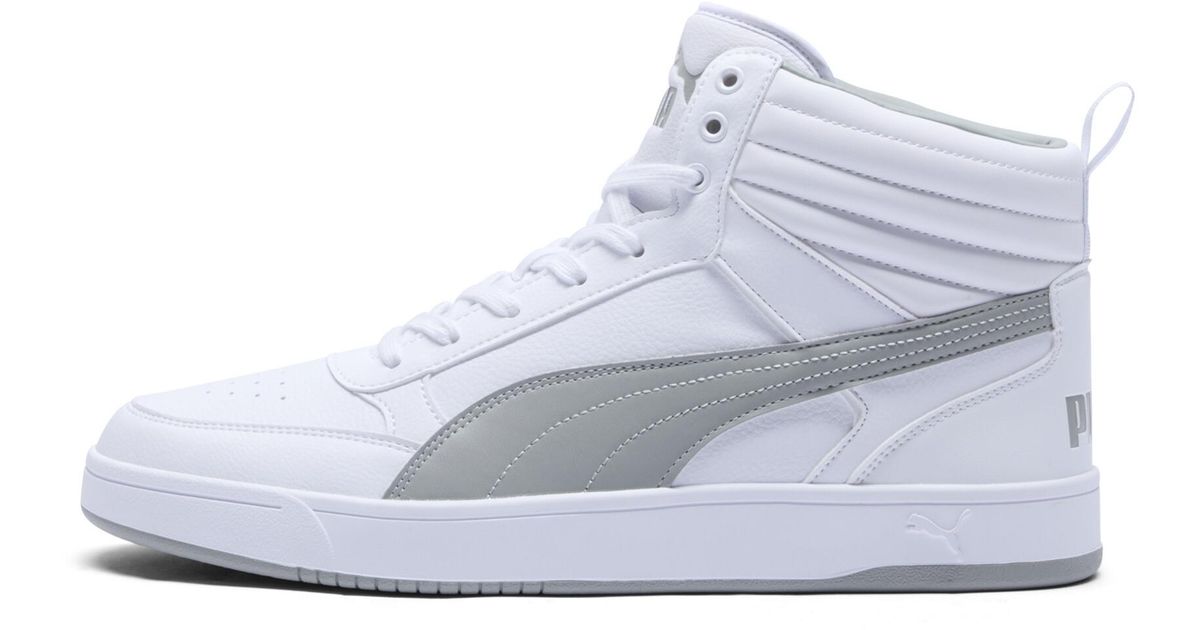 PUMA Dribble Mid Top Sneakers in White for Men | Lyst