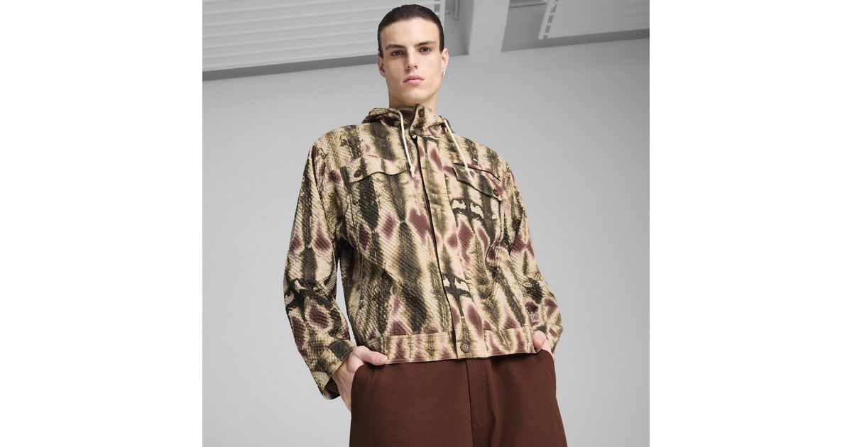 PUMA Palais Artisan Seersucker Jacket in Brown for Men | Lyst