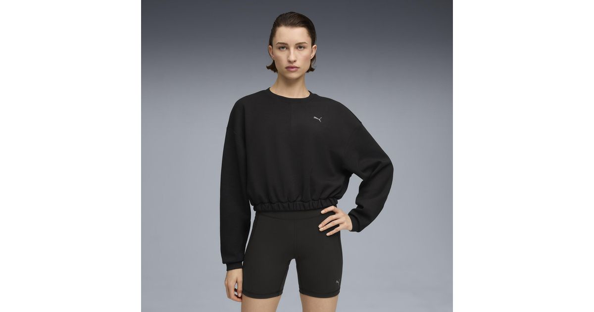 PUMA Cloudspun Ultra Soft Training Crew Sweatshirt in Black | Lyst