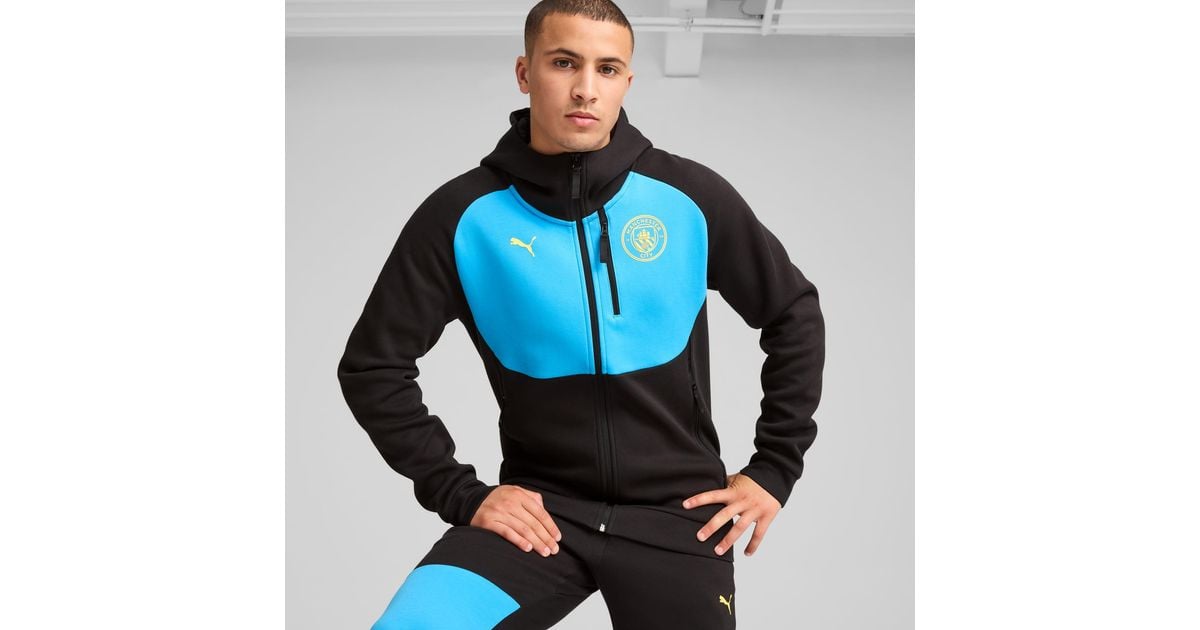 PUMA Manchester City Tech Full-zip Hoodie in Blue for Men | Lyst UK